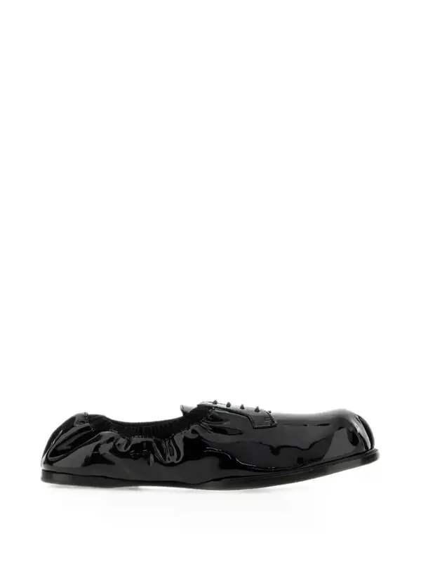 Moschino Patent Leather Ruched Derby Shoes