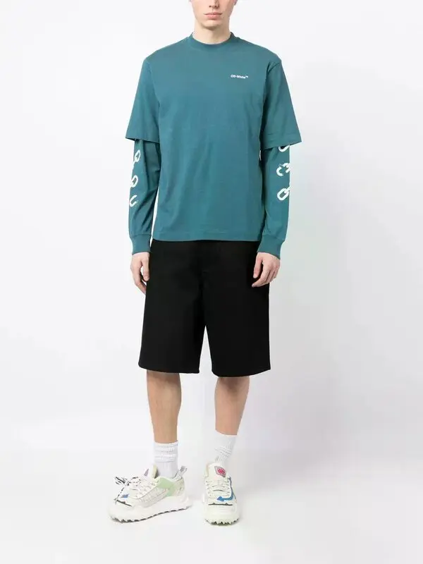 Off-White Logo-print Knee-length Shorts