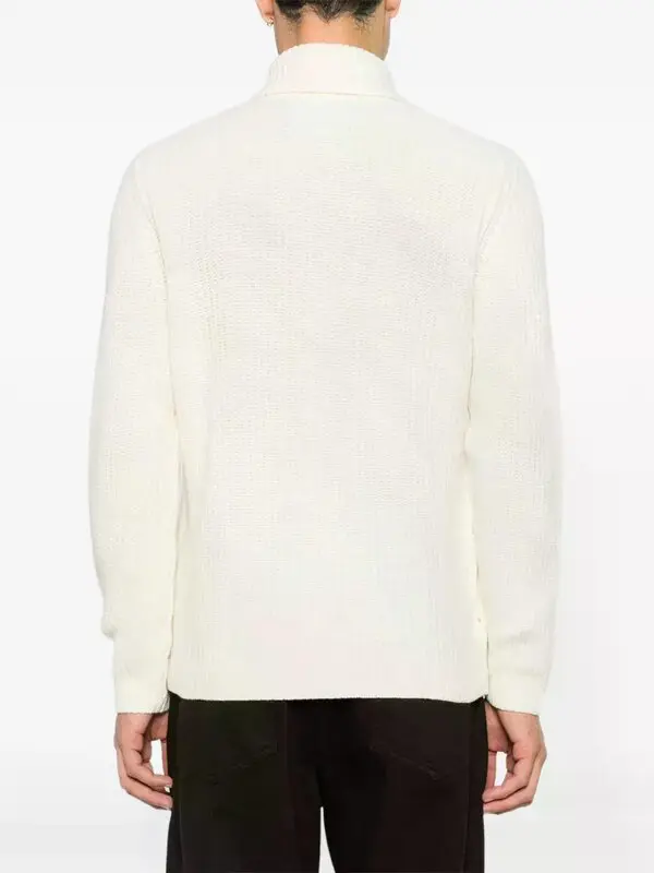 Tagliatore Zip-up Ribbed Knit Sweater - Neutrals