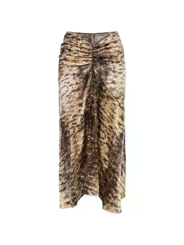 Isabel Marant Étoile Laren Ruched Midi Skirt - Neutrals