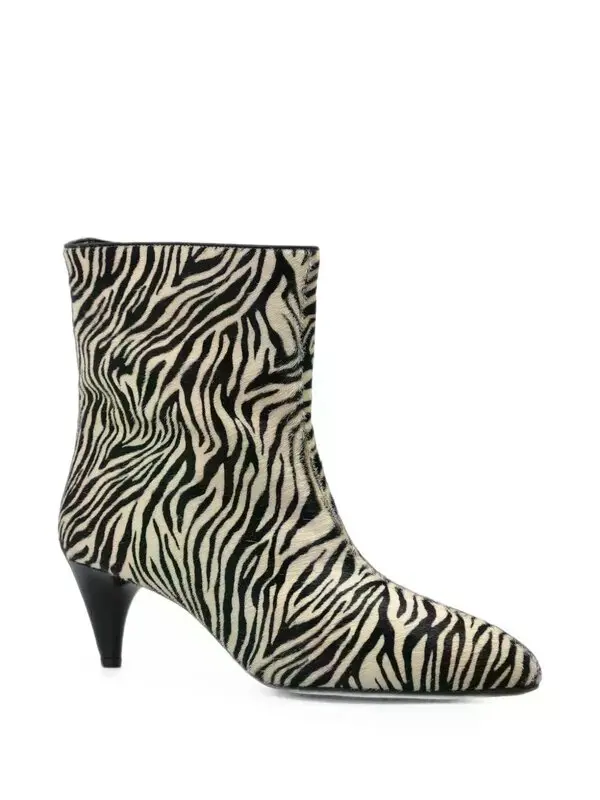 Isabel Marant Étoile Jiry Zebra-print Ankle Boots - Neutrals