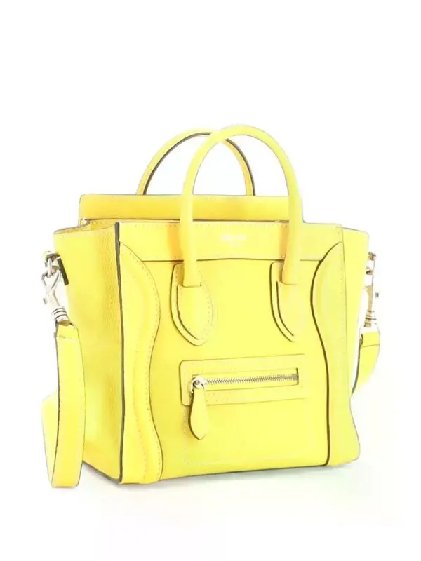 Celine Luggage Bag Grainy Leather Nano Crossbody Bag - Yellow