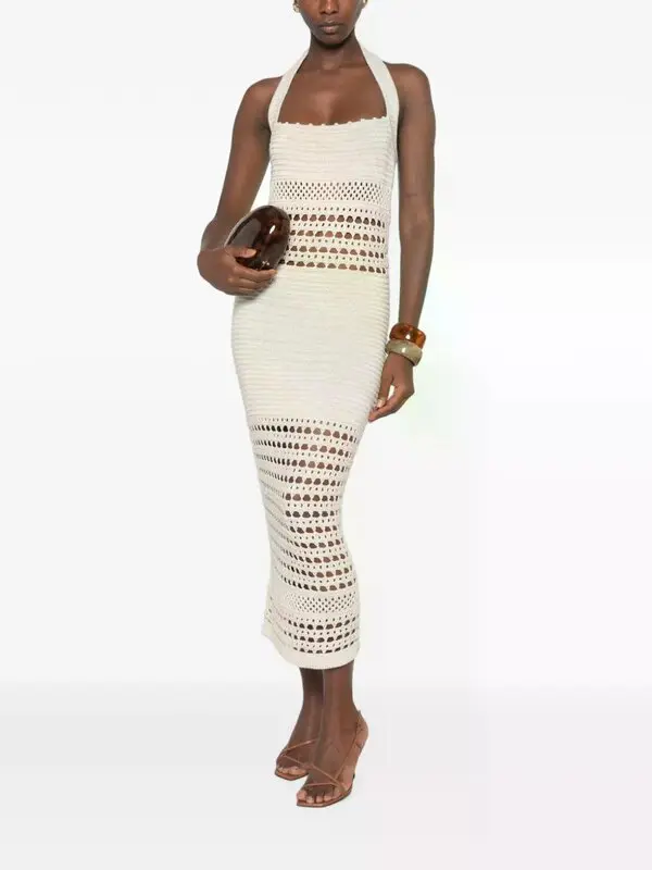 Retrofete Jaycee Crochet Halterneck Dress