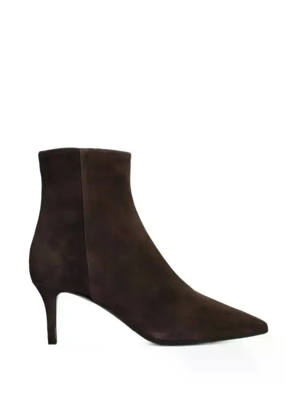 FABIO RUSCONI Calf Suede Pointed-toe Ankle Boots - Brown