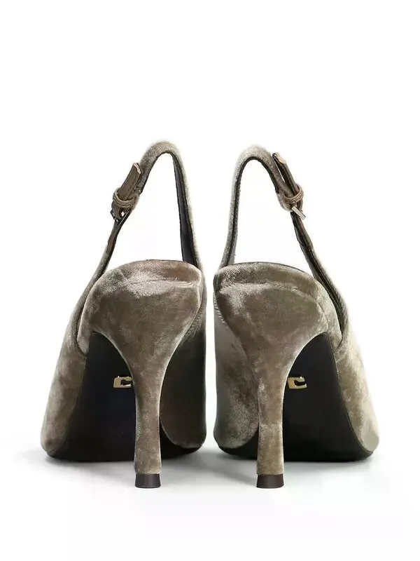 Lola Cruz Garbiette 95 Velvet Peep-toe Pumps