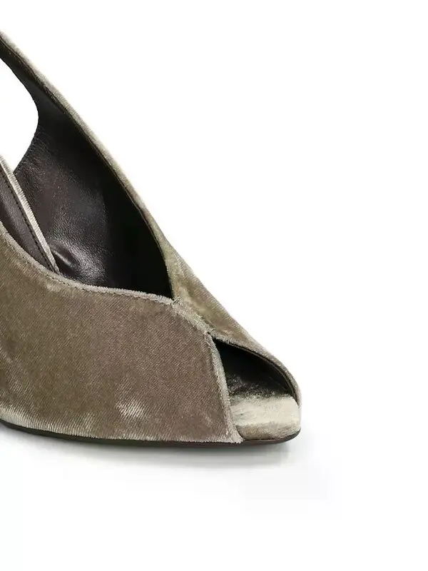 Lola Cruz Garbiette 95 Velvet Peep-toe Pumps