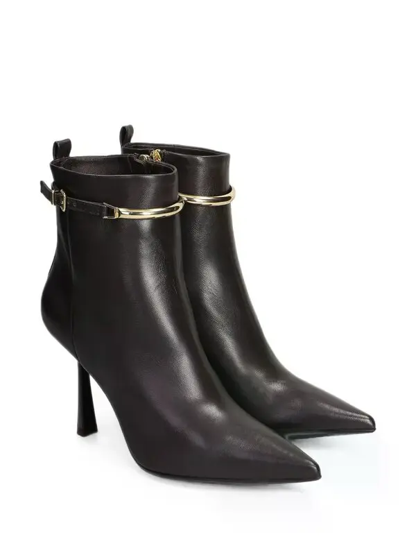 CHANTAL Buckled Leather Ankle Boots