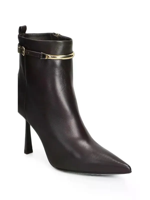 CHANTAL Buckled Leather Ankle Boots