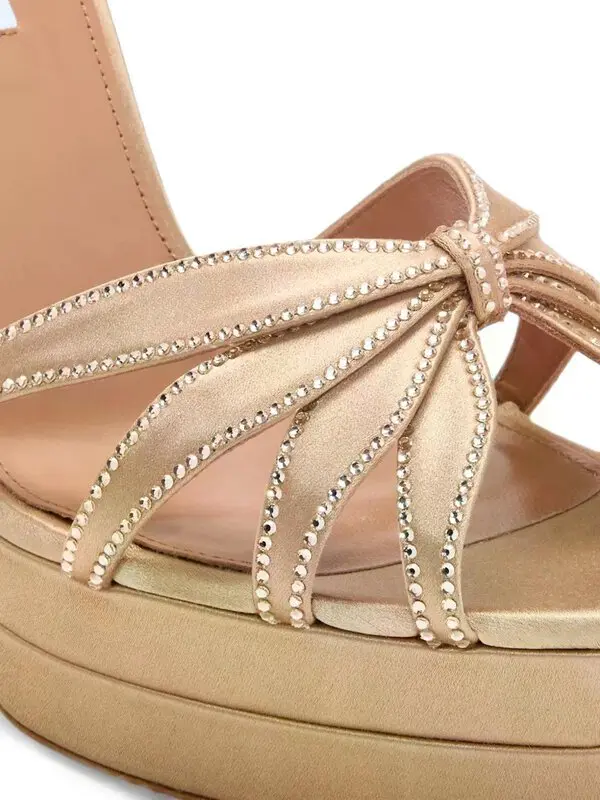 AQUAZZURA Soulmate Crystal Embellished Satin Platform Sandals