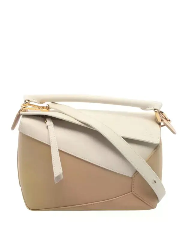 Loewe 2010-2026 Small Bicolor Calfskin Puzzle Edge Satchel