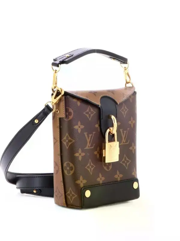 LOUIS VUITTON Bento Box Handbag Reverse Monogram Canvas Shoulder Bag - Black