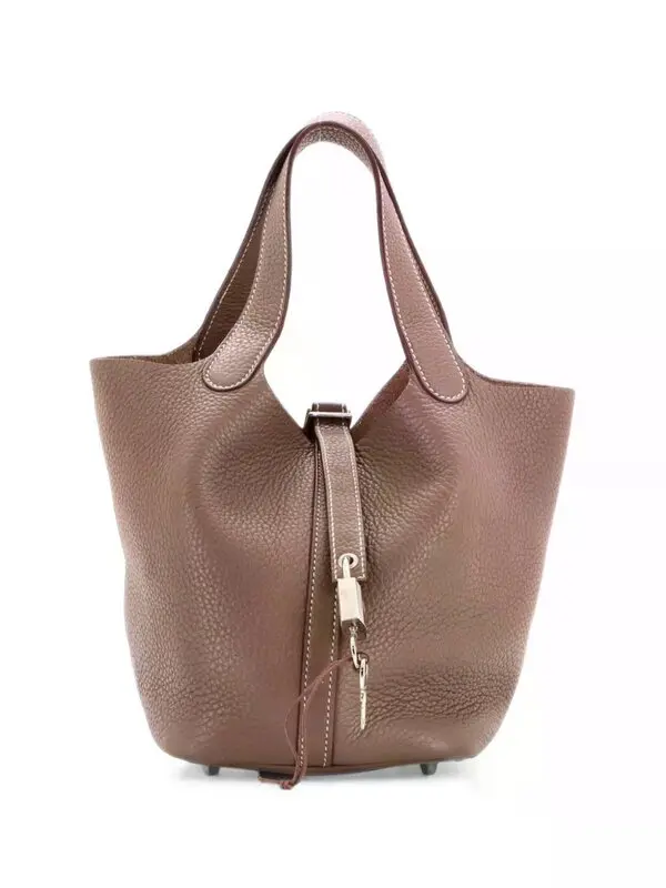 Hermès Picotin Lock Bag Clemence Pm Bucket Bag - Grey