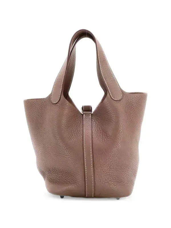 Hermès Picotin Lock Bag Clemence Pm Bucket Bag - Grey