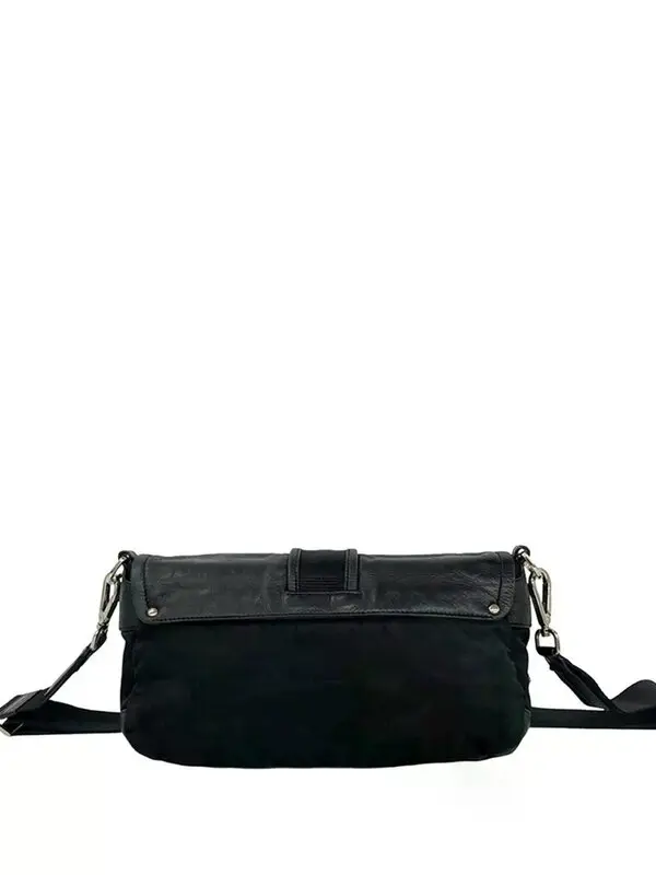Prada Tessuto And Calfskin Crossbody Bag - Black