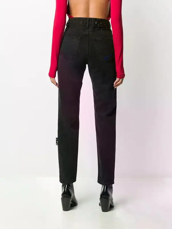 Off-White Logo-embroidered Straight-leg Jeans
