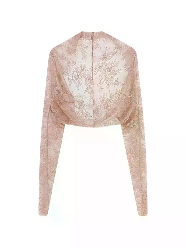 Alberta Ferretti Lace Cropped Jacket