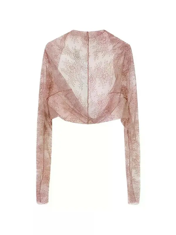 Alberta Ferretti Lace Cropped Jacket