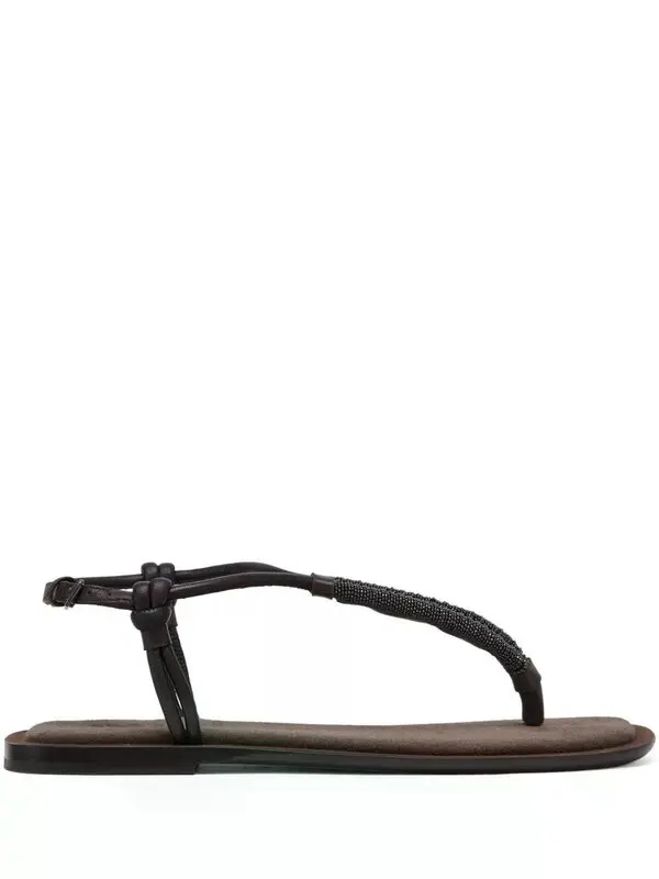 Brunello Cucinelli Monili-detail Leather Sandals