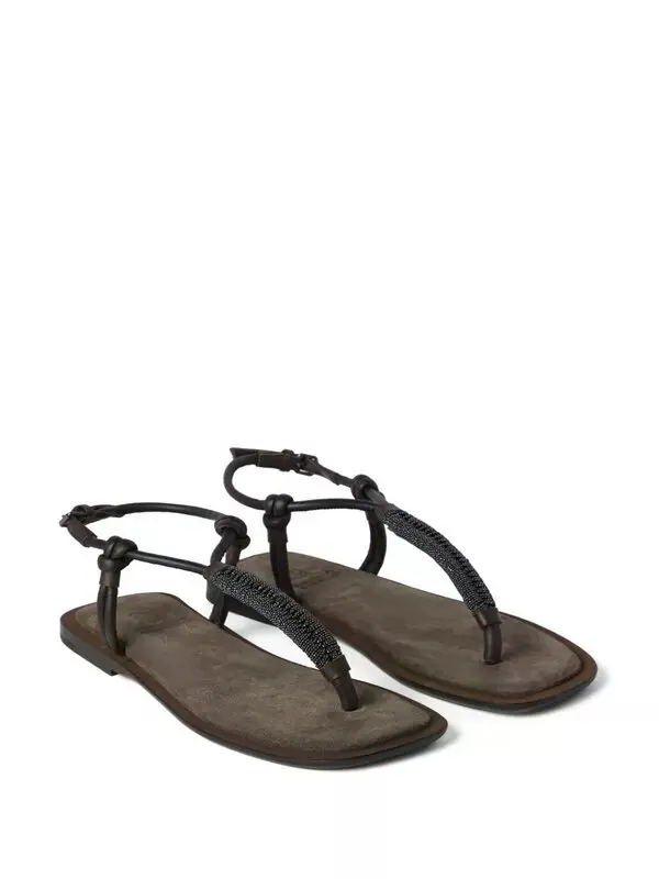 Brunello Cucinelli Monili-detail Leather Sandals