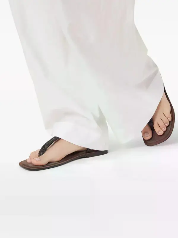 Brunello Cucinelli Monili-detail Leather Sandals