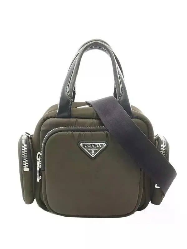 Prada 2013-2026 Tessuto Pocket Top Handle Cargo Bag Satchel - Brown
