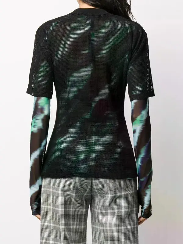 Off-White Printed Net Top