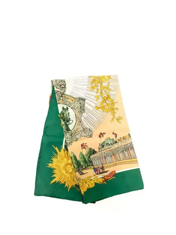 Hermès 2000-2026 Sanssoucy Silk Scarf 90 Scarves - Green