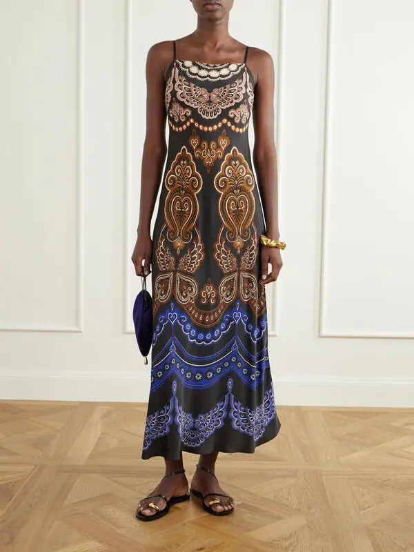 Farm Rio Nicole Paisley Jersey Maxi Dress