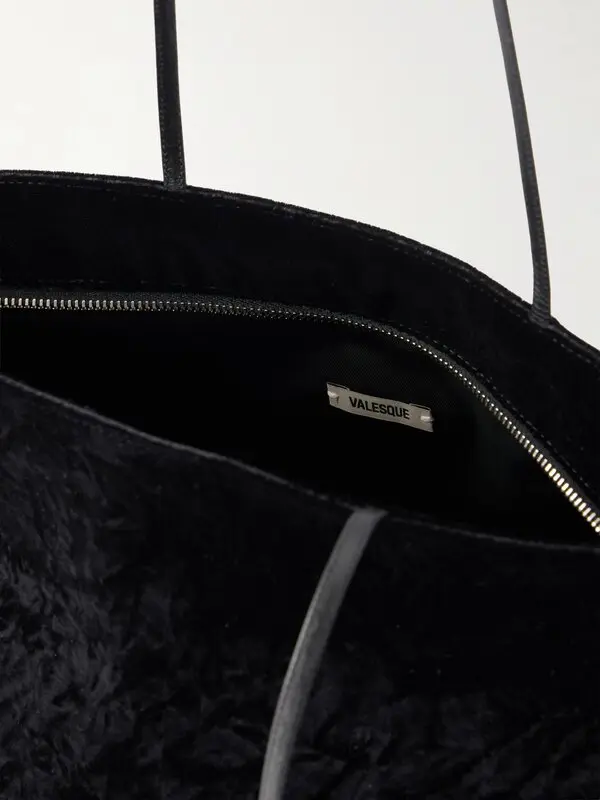 VALESQUE Spaghetti Crushed-velvet Shoulder Bag