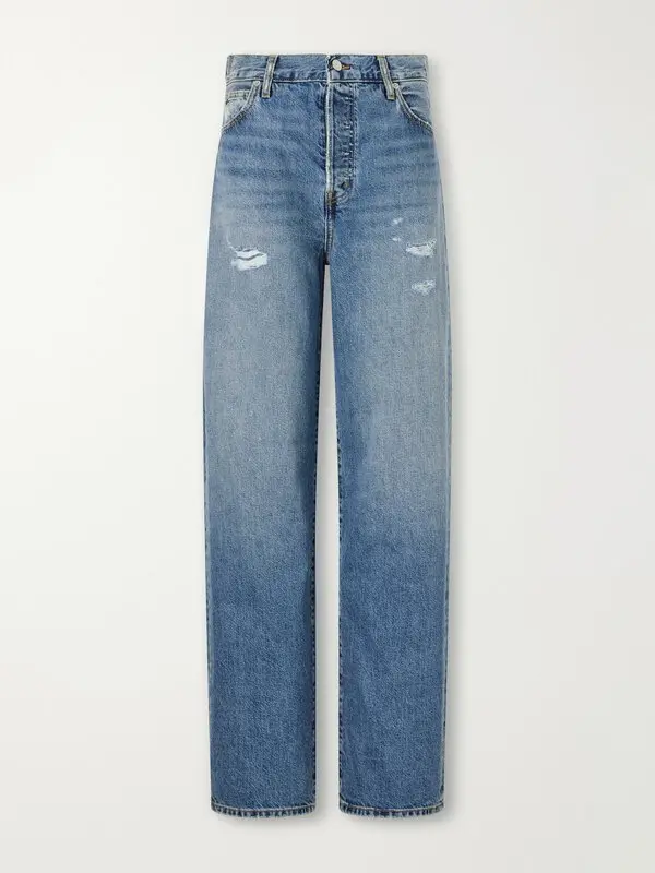 Eterne Saint Boyfriend Distressed Straight-leg Jeans