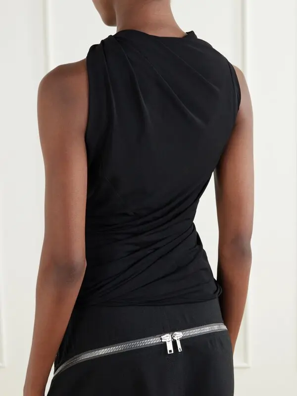 Rick Owens Luna Draped Crepe-jersey Tank
