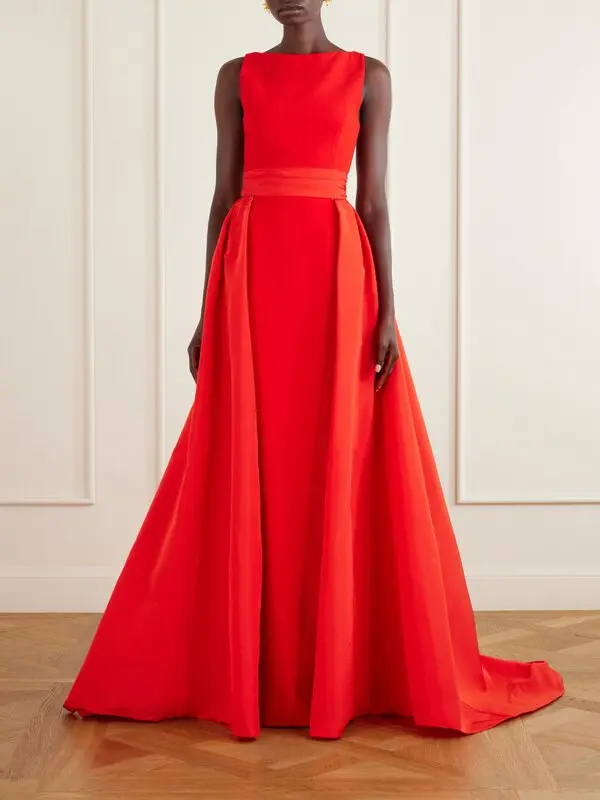 Carolina Herrera Silk-faille Gown With Overskirt