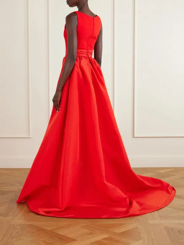 Carolina Herrera Silk-faille Gown With Overskirt