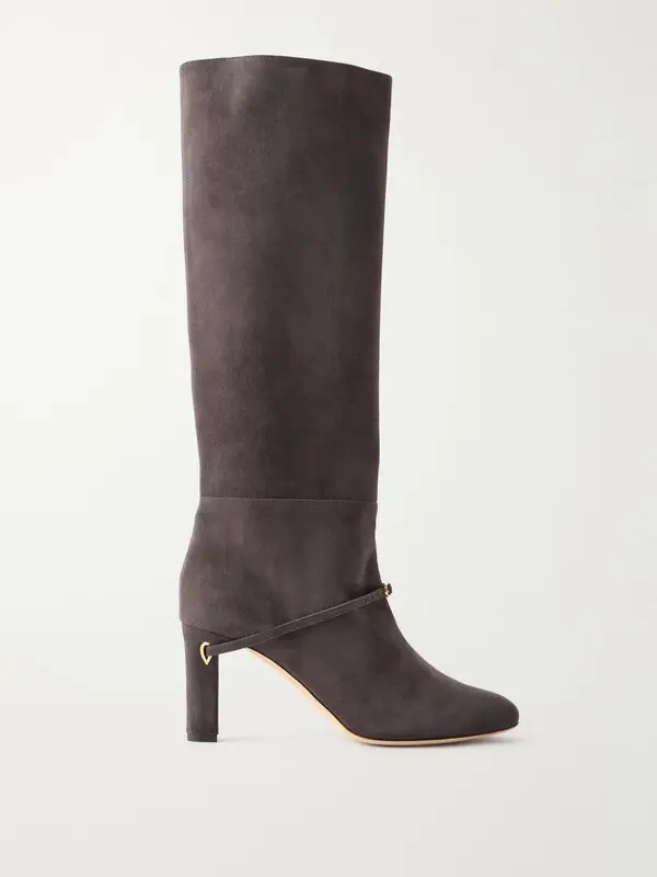 Jennifer Chamandi Samuele 85 Suede Knee-high Boots - Gray