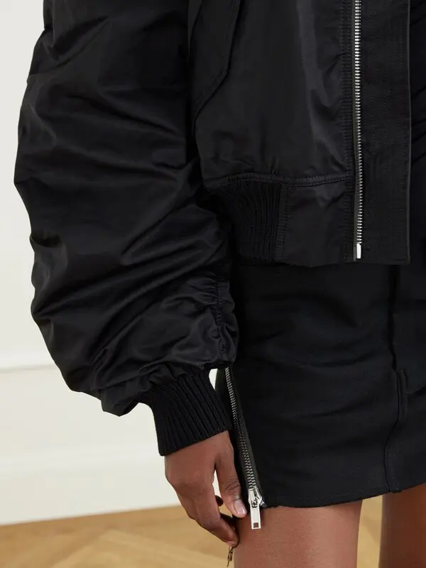 Rick Owens Secchia Padded Cropped Cotton-blend Bomber Jacket