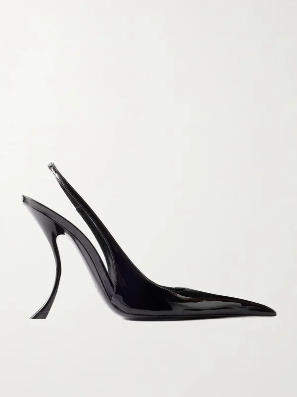Saint Laurent Apolline Patent Leather Slingback Pumps