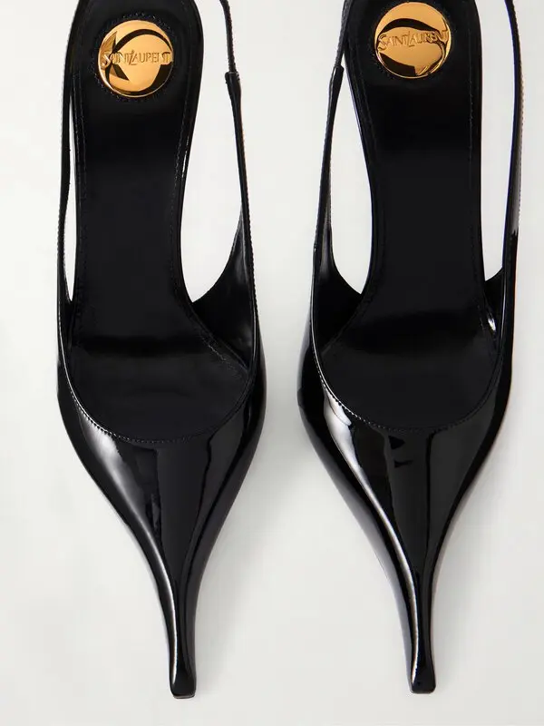 Saint Laurent Apolline Patent Leather Slingback Pumps