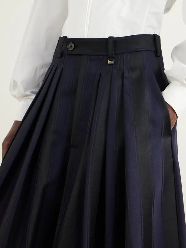 VIVIENNE WESTWOOD Striped Satin-wool Culotte Shorts