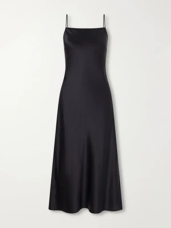 JOSEPH Cloe Silk-satin Maxi Dress - Black