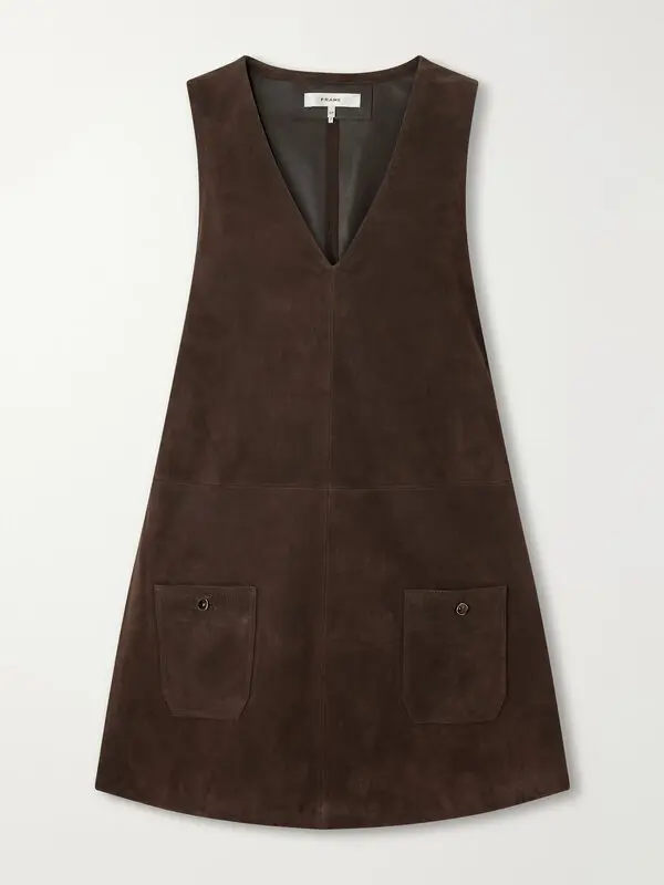 FRAME The Safari Tent Suede Mini Dress