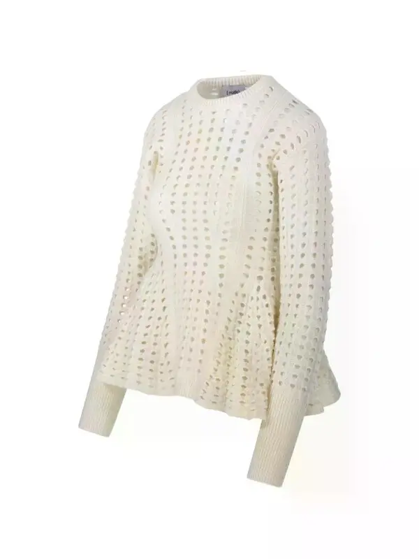 NUDE Open-knit Peplum-hem Sweater