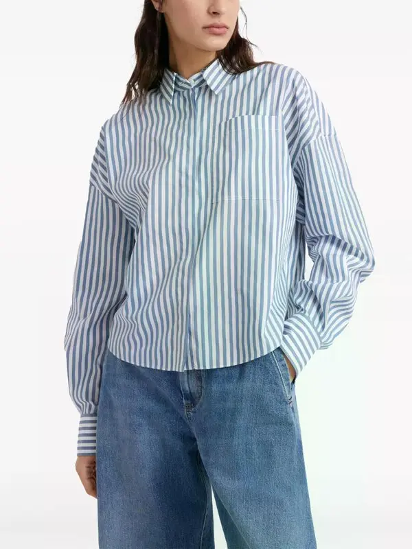 Brunello Cucinelli Striped Cotton-silk Shirt
