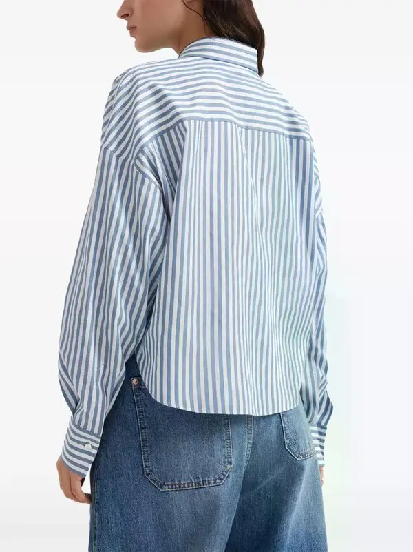 Brunello Cucinelli Striped Cotton-silk Shirt