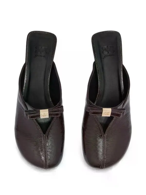 GANNI Sue Kitten-heel Mules - Brown