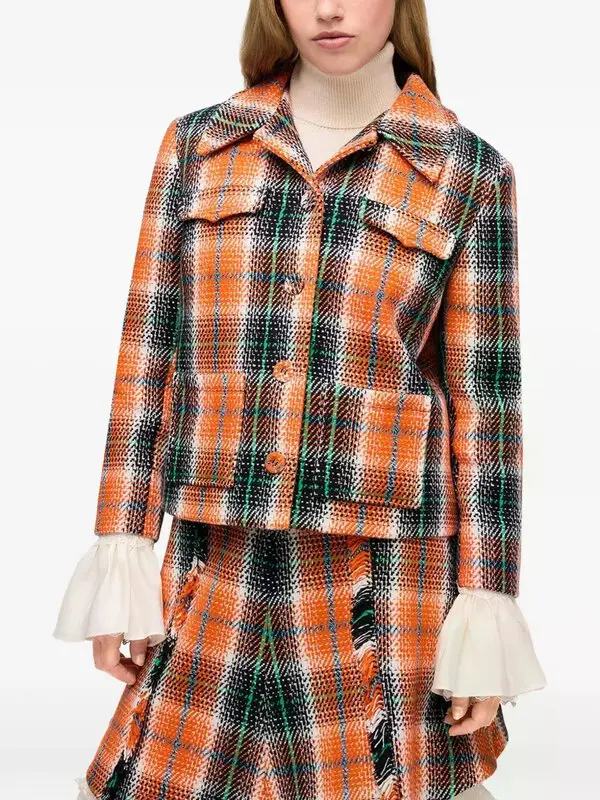 GANNI Blazer In Graphic Check