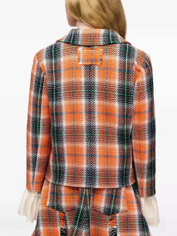 GANNI Blazer In Graphic Check