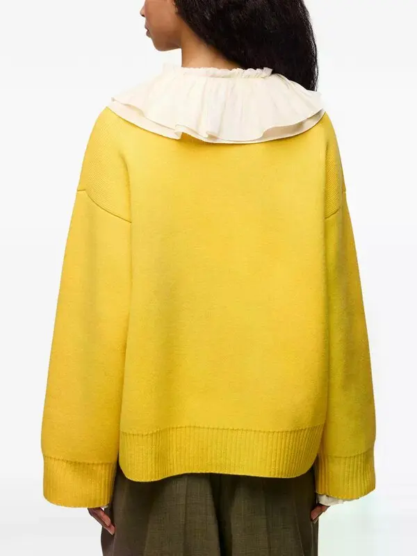 GANNI Ribbed-trim Drop-shoulder Sweater