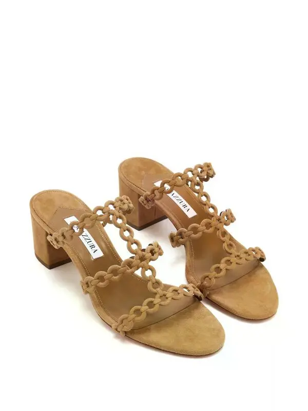 AQUAZZURA Suede Mules With Intertwined Straps