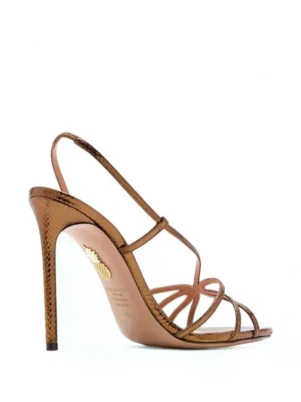 AQUAZZURA Bronze Snakeskin-effect Stiletto Sandals