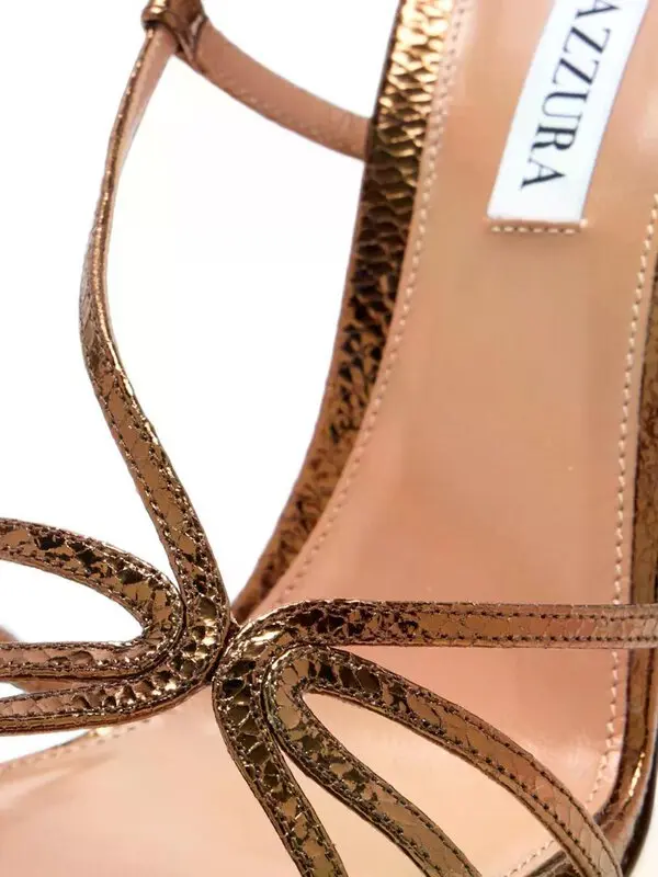 AQUAZZURA Bronze Snakeskin-effect Stiletto Sandals
